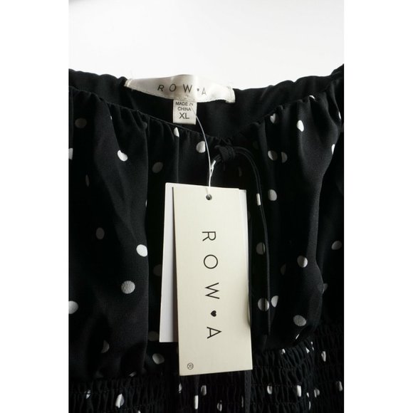 ROWA | Dresses | New Rowa Womens Xl Black White Polka Dot Square Bishop ...